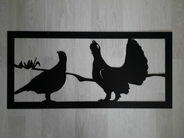 Metallplate Tiur og røy | Fangstbutikken.no